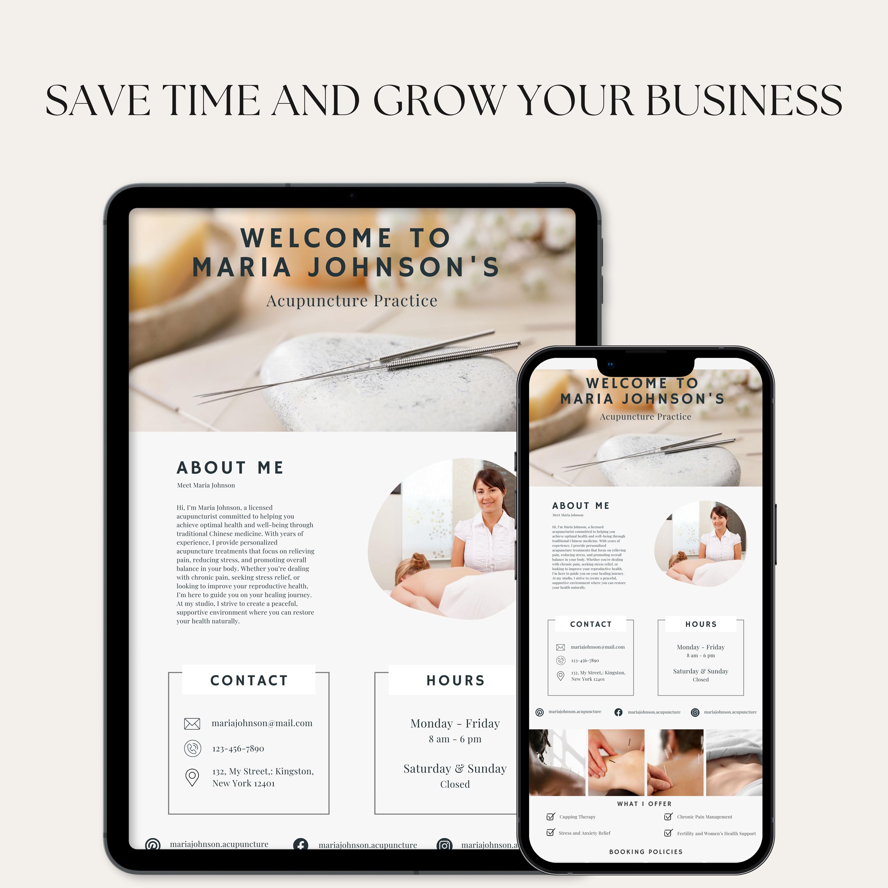 Acupuncture Acuity Scheduling Template Canva Acuity Scheduling Template ...