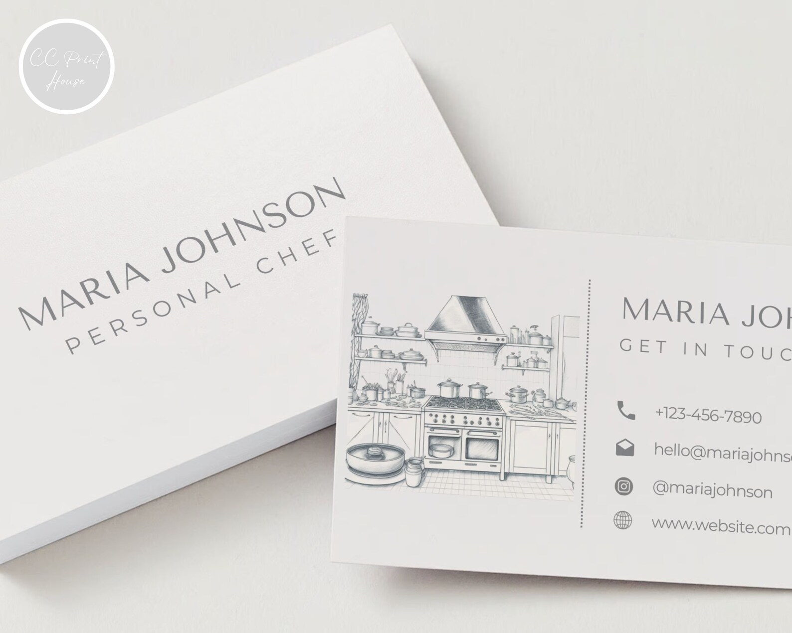Personal Chef Business Card Template Printable Business Card Template ...