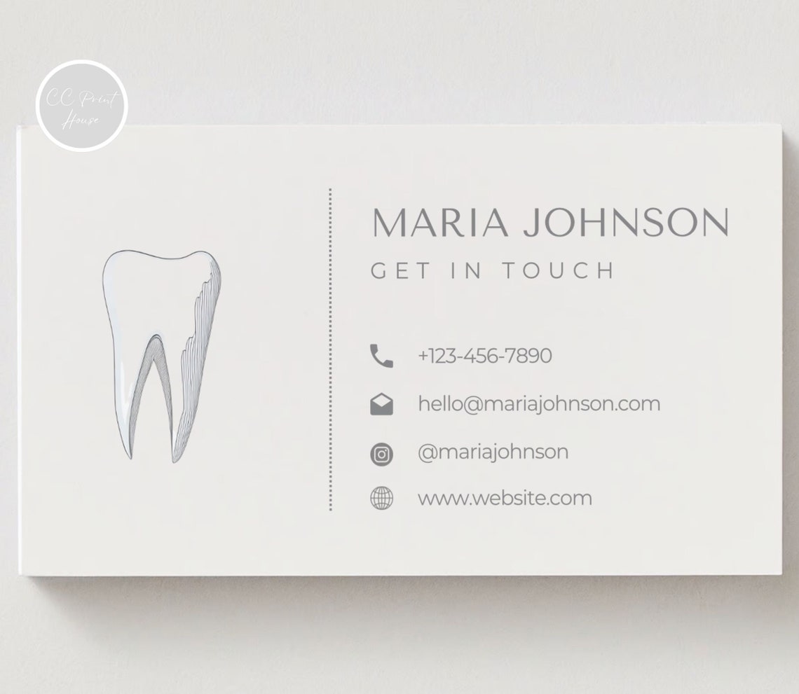Dentist Business Card Template Dentist Calling Card Dentistry Business ...