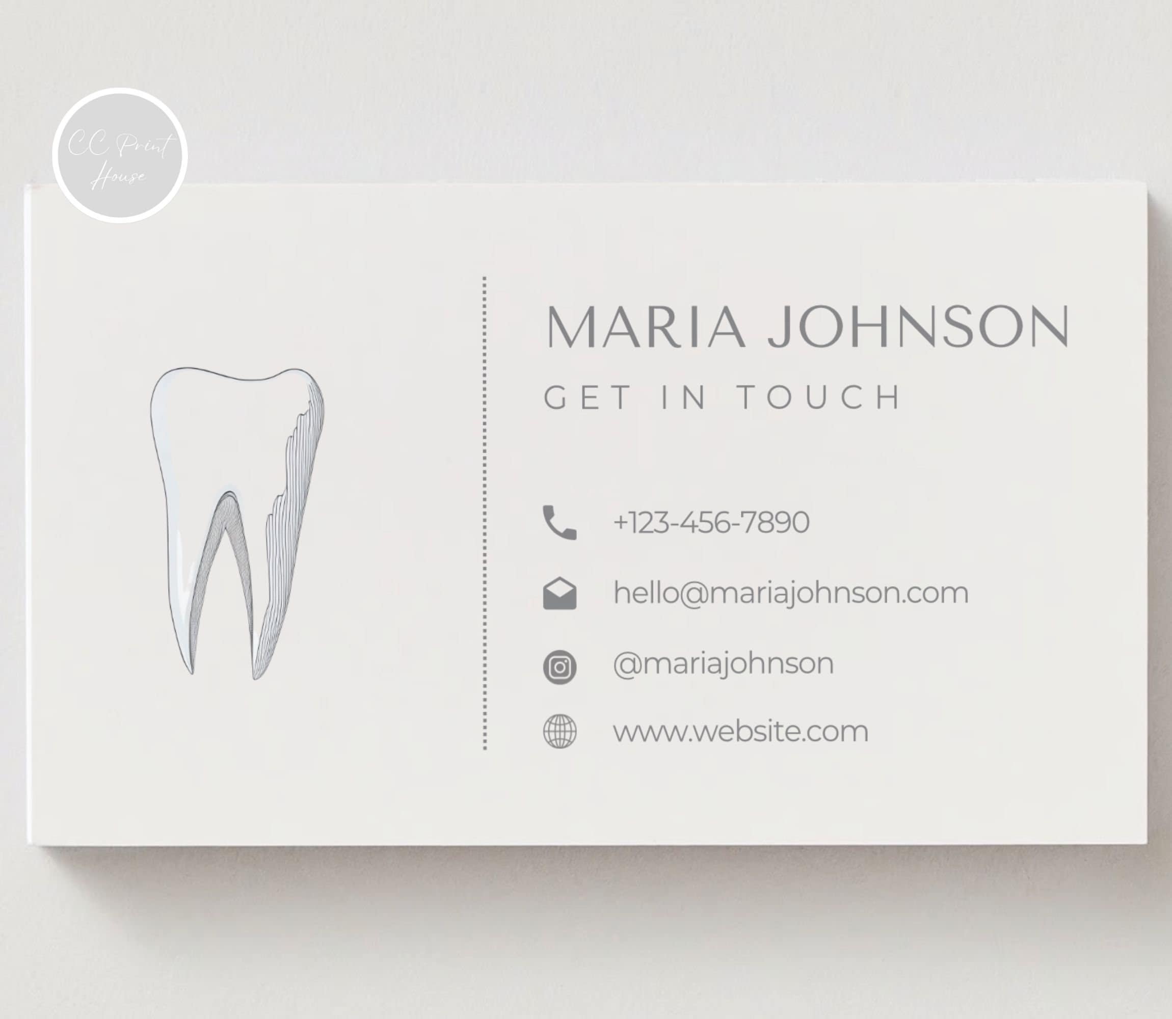 Dentist Business Card Template Dentist Calling Card Dentistry Business ...
