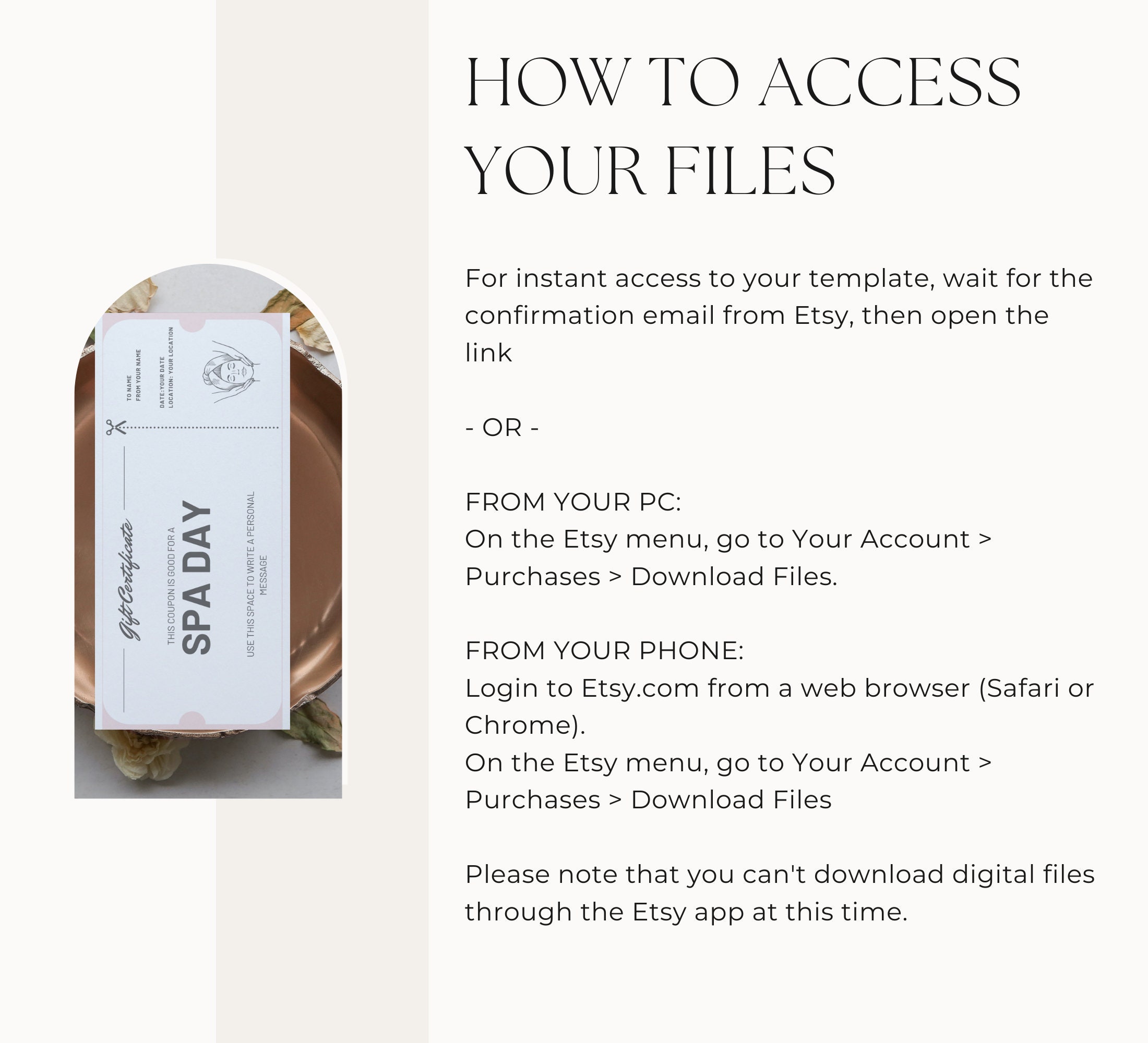 Spa Day Coupon Editable Last Minute Gift Coupon Template Canva - Etsy