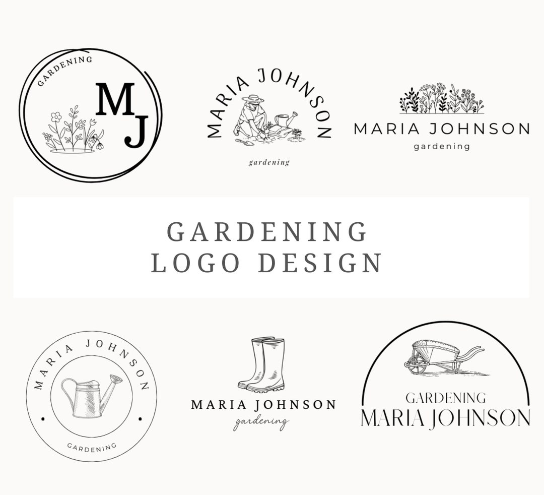 Gardening Logo Design Canva 6 Customizable Planting Logos Business Logo ...