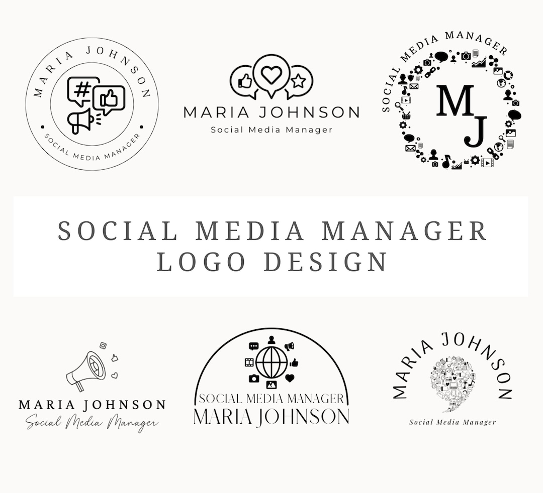 Social Media Manager Logo Design Canva 6 Customizable Social Media ...