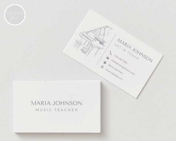 Piano Business Cards 100 Piano Teacher / Pianist Business Card