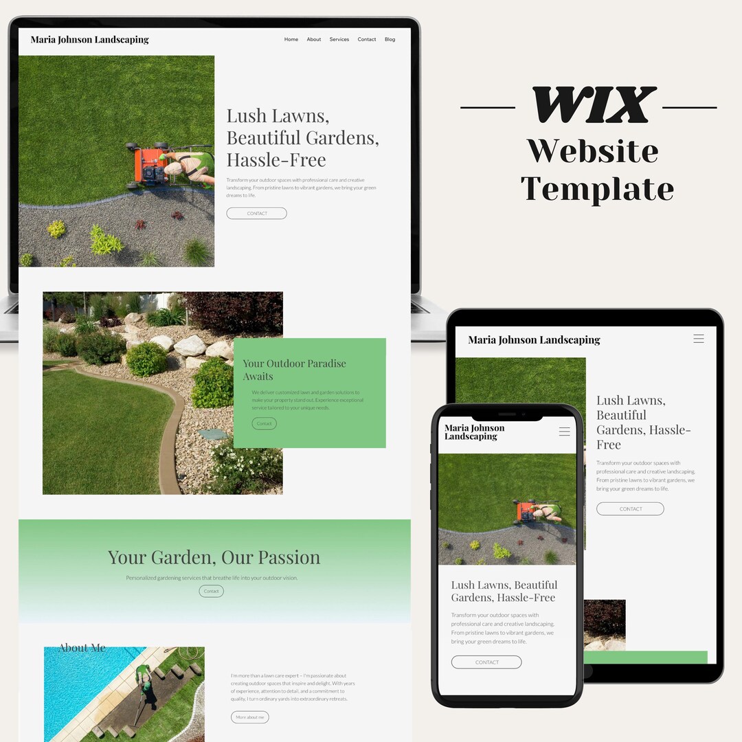 Landscaping Wix Website Template Lawn Care Wix Template Lawn Service ...