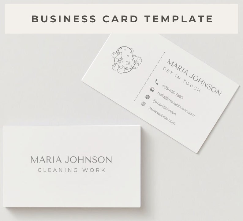 Cleaning Business Branding Kit, Logo, and Card Templates (canva) - Etsy