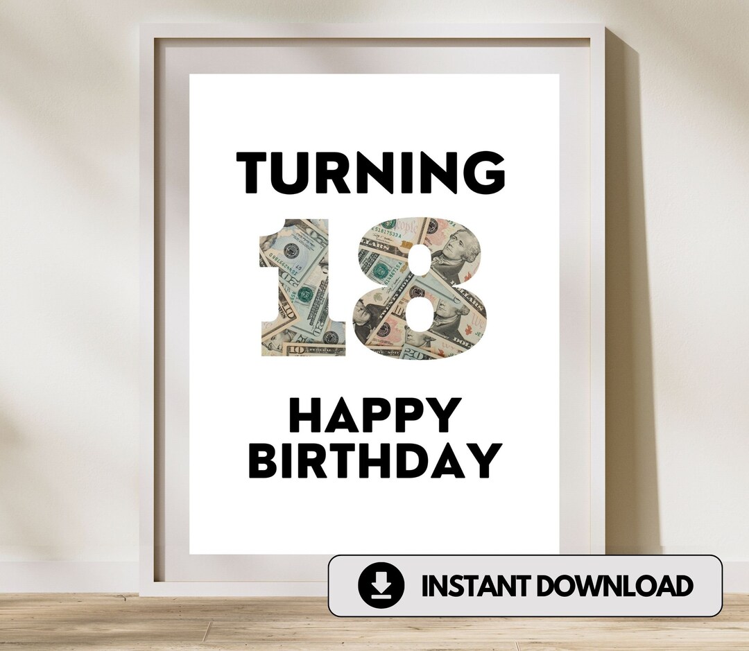 Money Gift 18th Birthday Gift 18th Cash Gift Creative Money Gift Idea ...