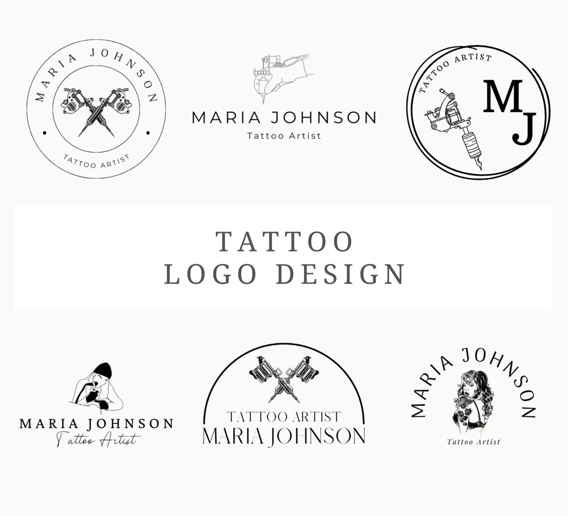 Tattoo Logo Design Canva 6 Customizable Tattoo Artist Logos Tattooer ...