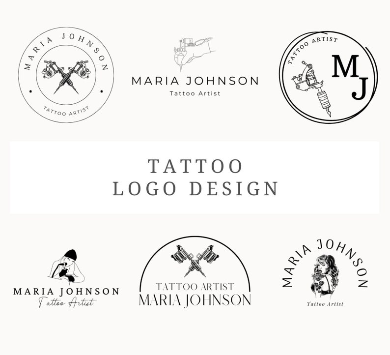 Tattoo Logo Design Canva 6 Customizable Tattoo Artist Logos Tattooer ...
