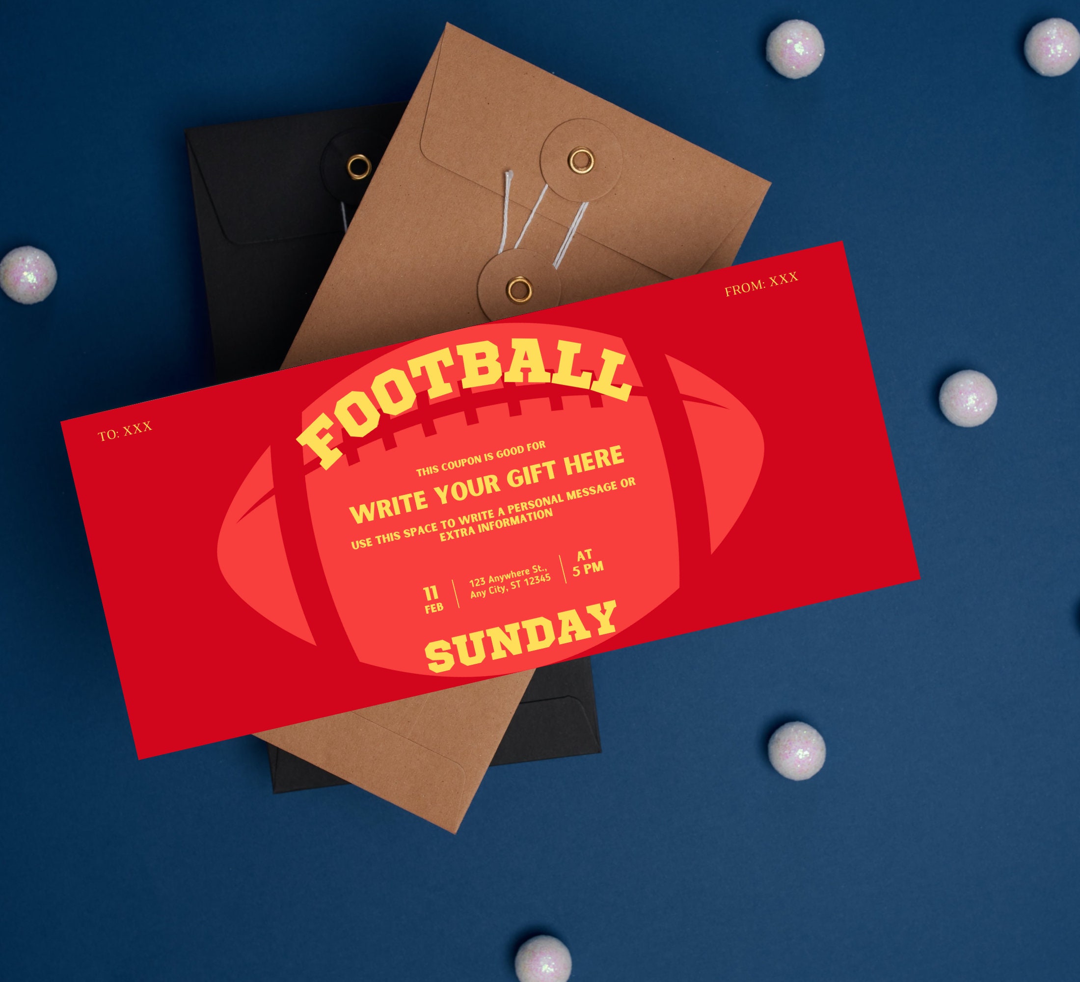 Football Game Invitation Big Game Ticket Printable Canva Template ...