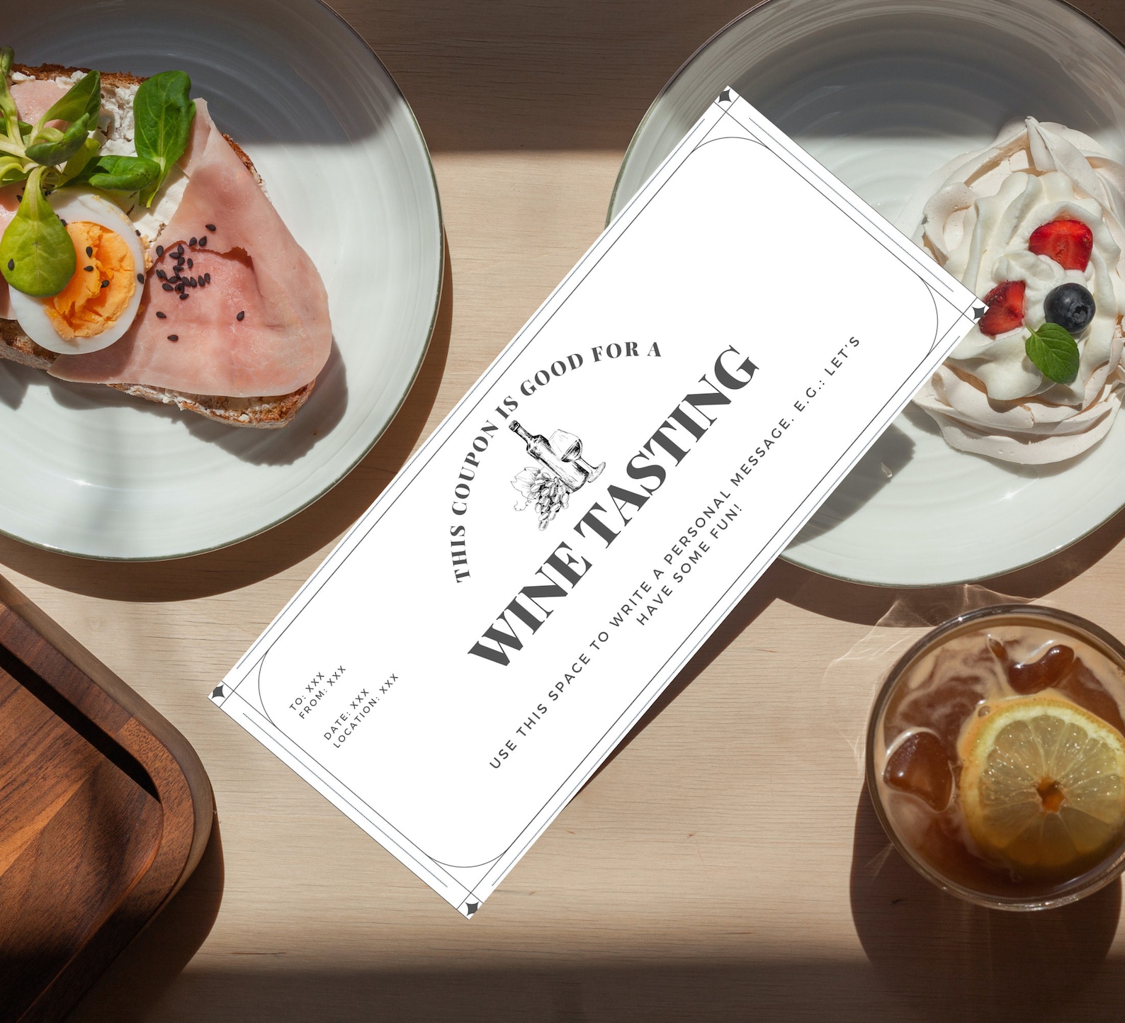 Wine Tasting Coupon Editable Gift Coupon Template Canva Wine Tasting ...