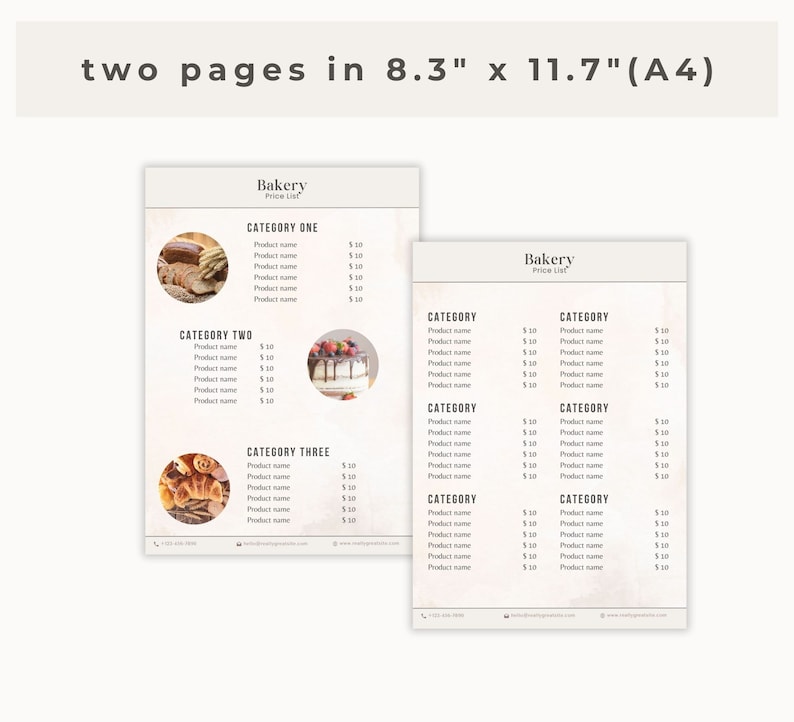 Editable Bakery Price List Template, Canva (digital Download) - Etsy