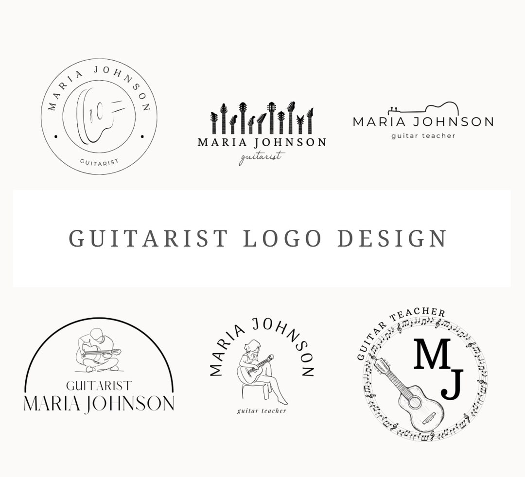 Guitar Logo Design Canva 6 Customizable Guitar Teacher Logos Guitarist ...