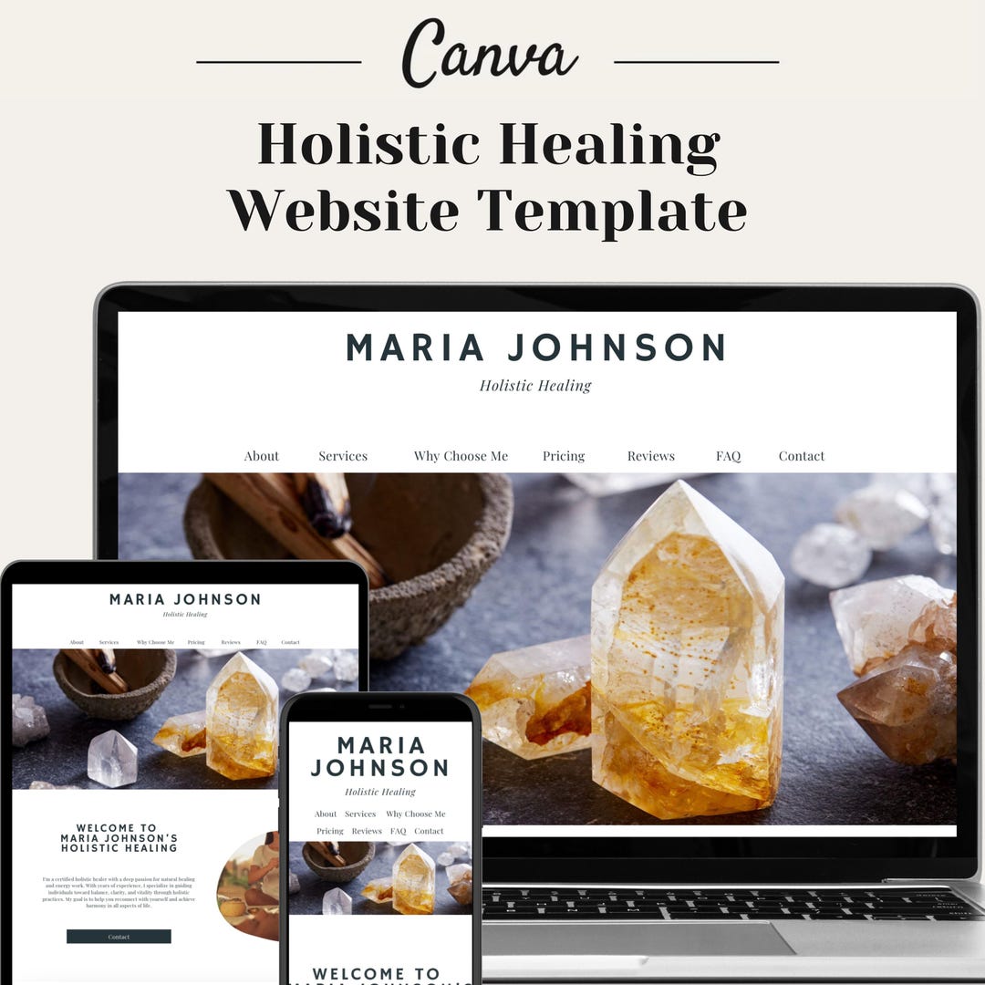 Holistic Healing Website Template | Canva Landing Page (digital) - Etsy