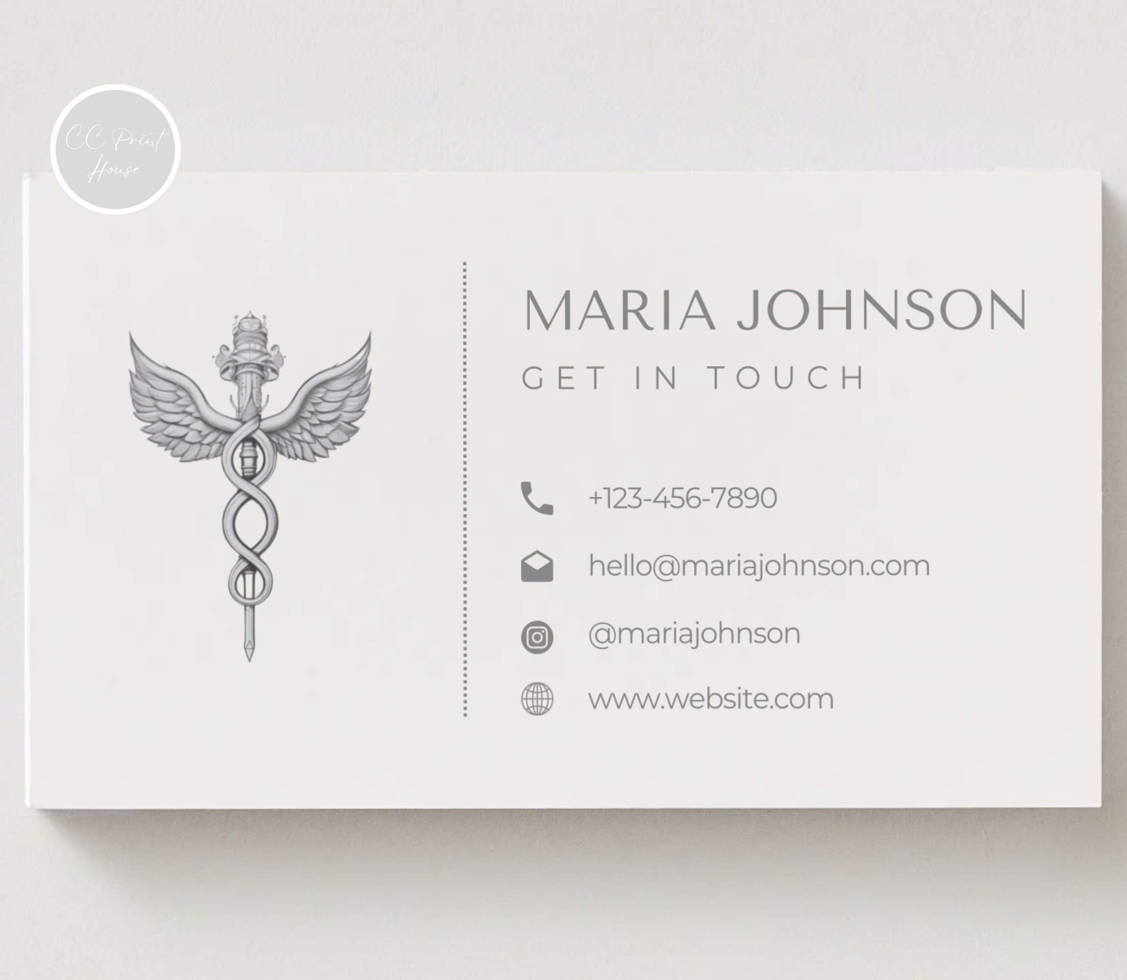 Nurse Business Card Template Healthcare Calling Card Medical Care ...