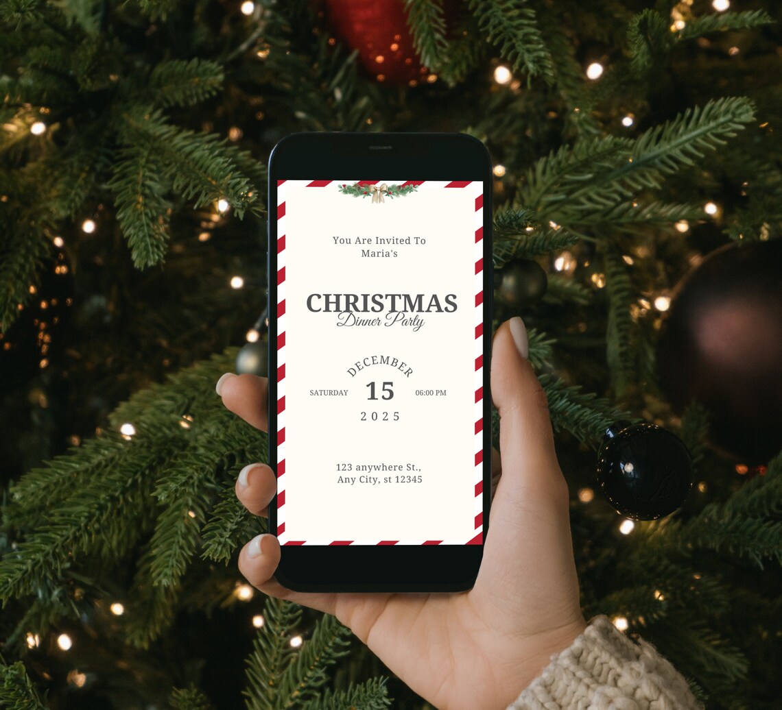 Custom Christmas Invitation Printable Christmas Invitation Canva ...