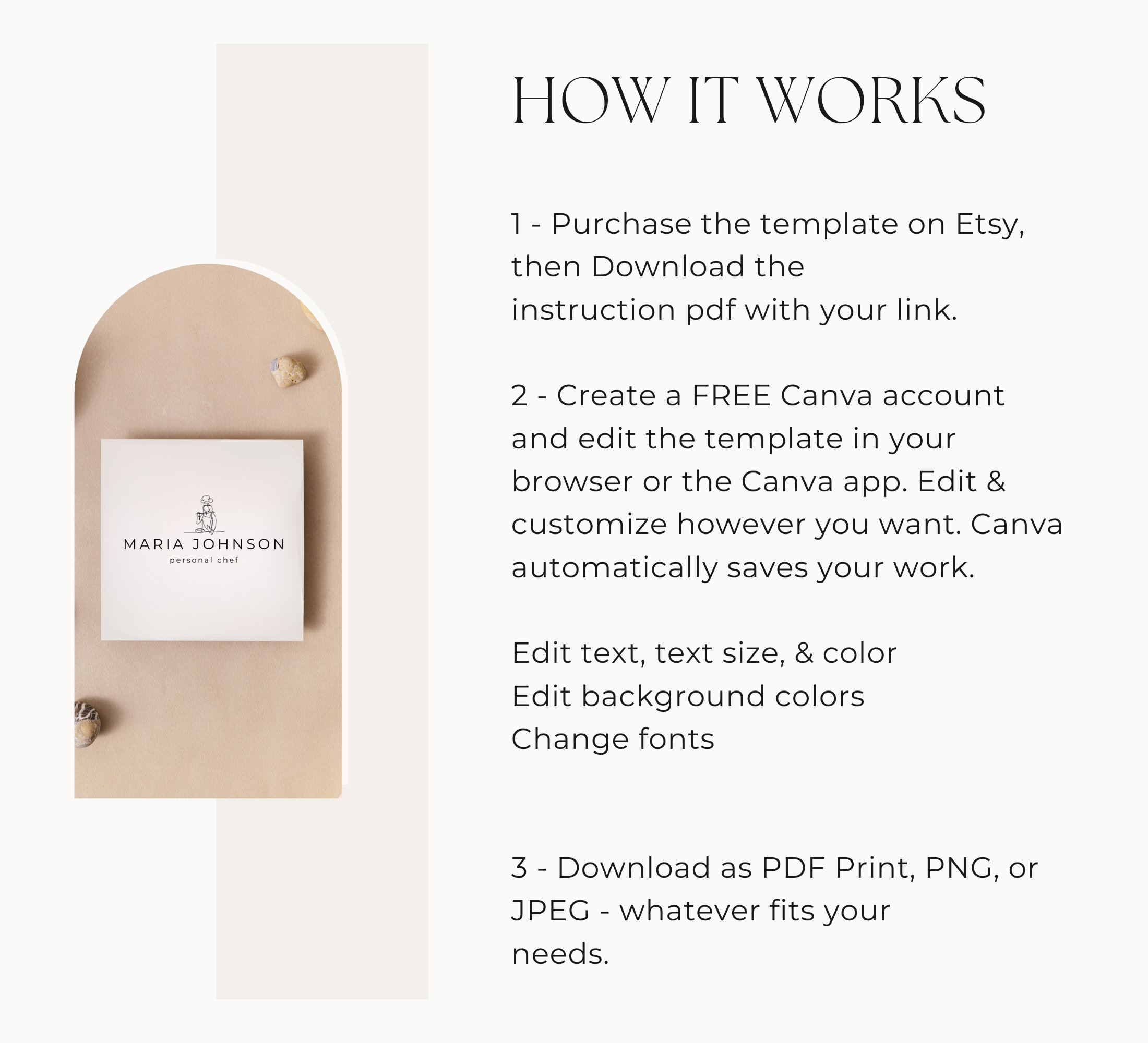Customizable Chef Logo Templates for Canva (digital Download) - Etsy