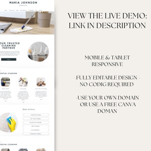 Cleaning Service Canva Website Template Cleaning Business Website ...