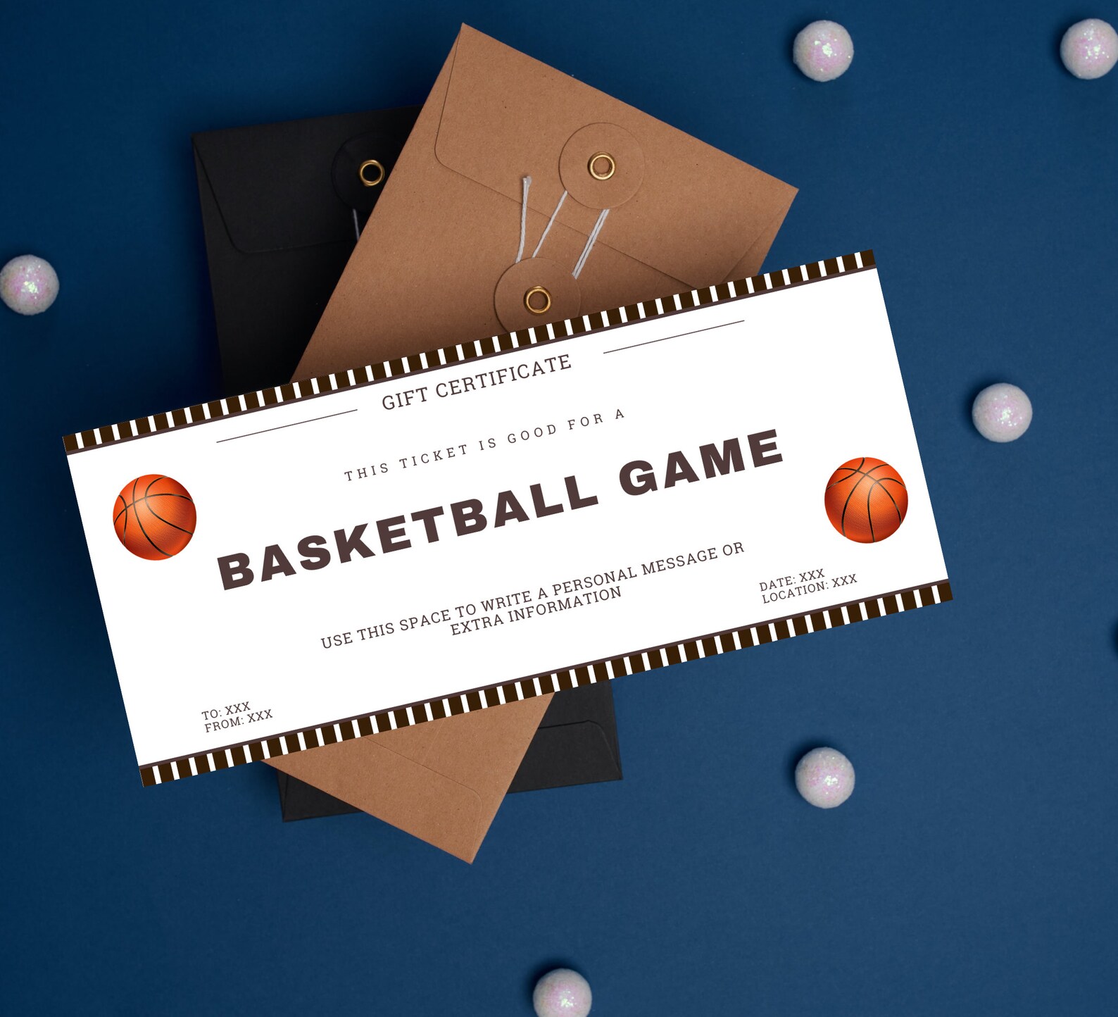 Basketball Game Ticket Printable Canva Template Custom Basketball Game ...
