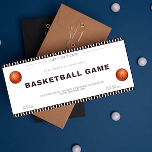 Basketball Game Ticket Printable Canva Template Custom Basketball Game ...