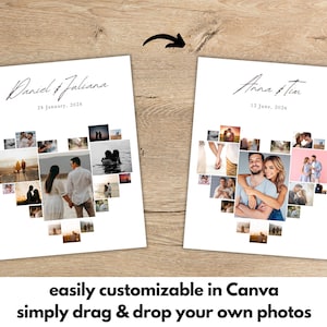Custom Wedding Gift Template Canva Love Collage Printable Anniversary ...