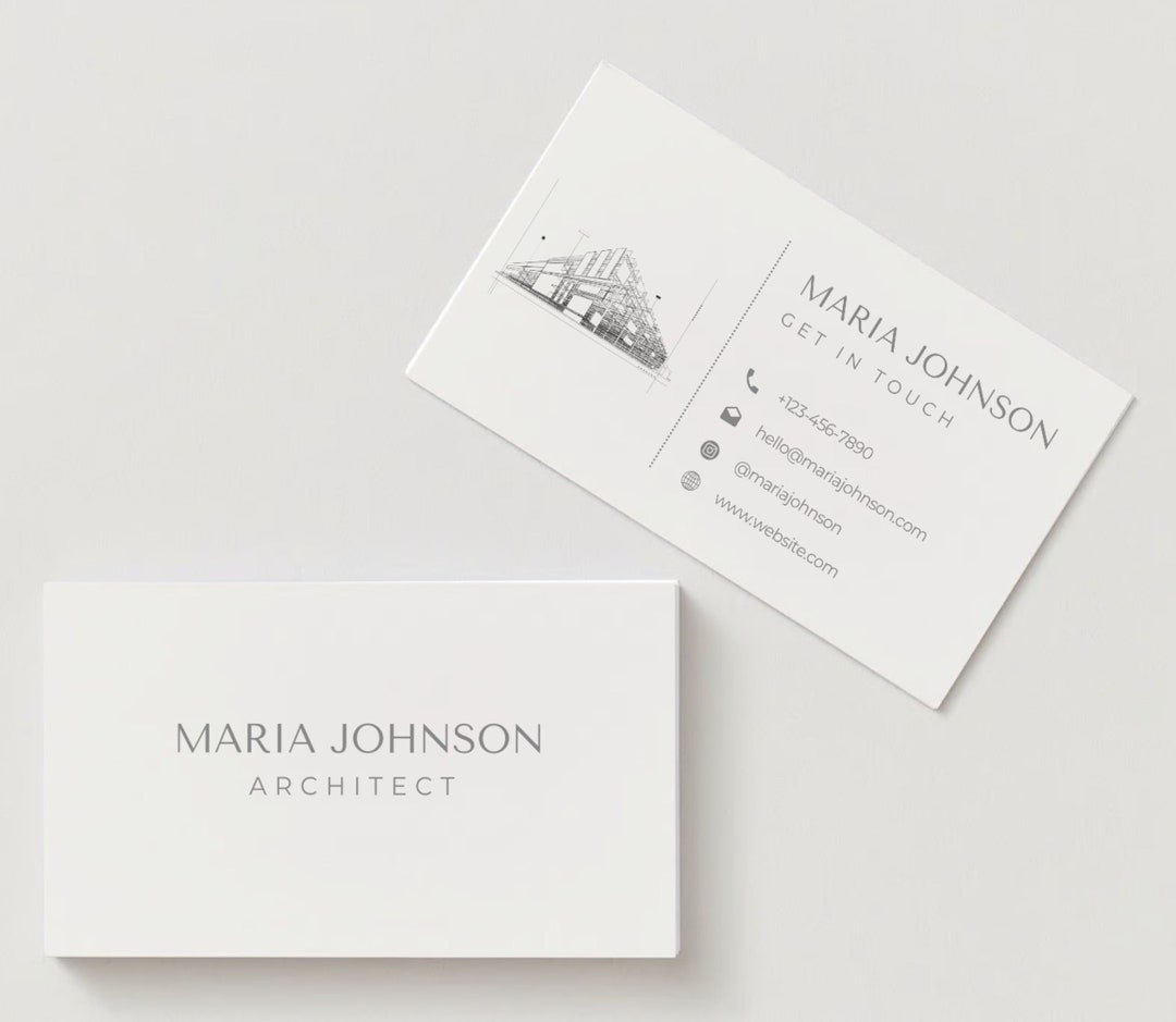 Architect Business Card Canva Template Architect Calling Card ...