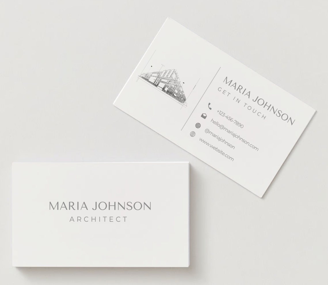 Architect Business Card Canva Template Architect Calling Card - Etsy