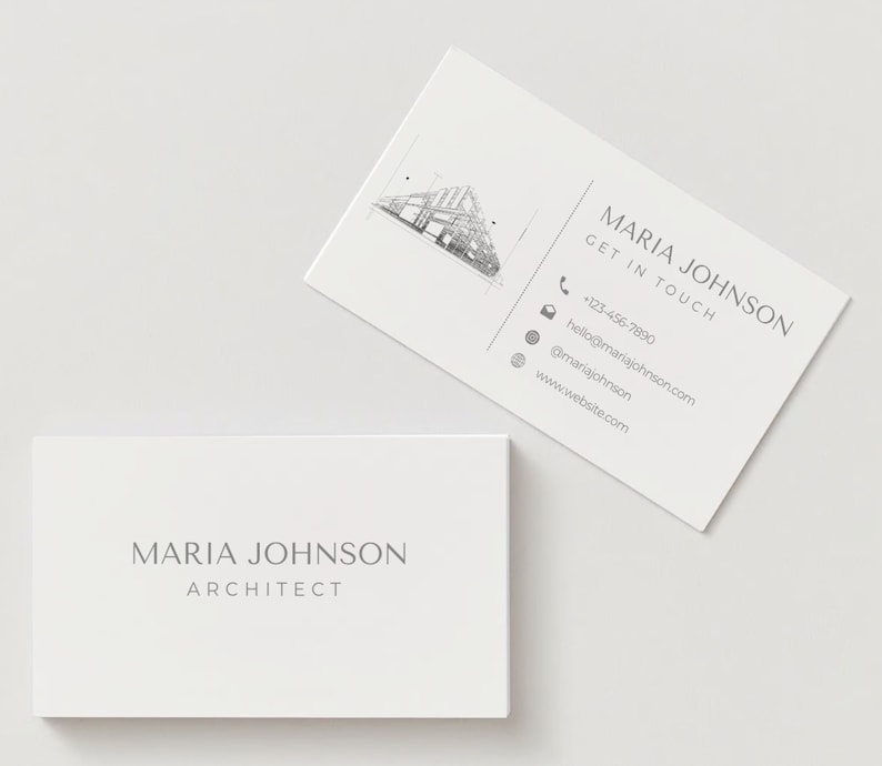 Architect Business Card Canva Template Architect Calling Card Architecture Business Card ...