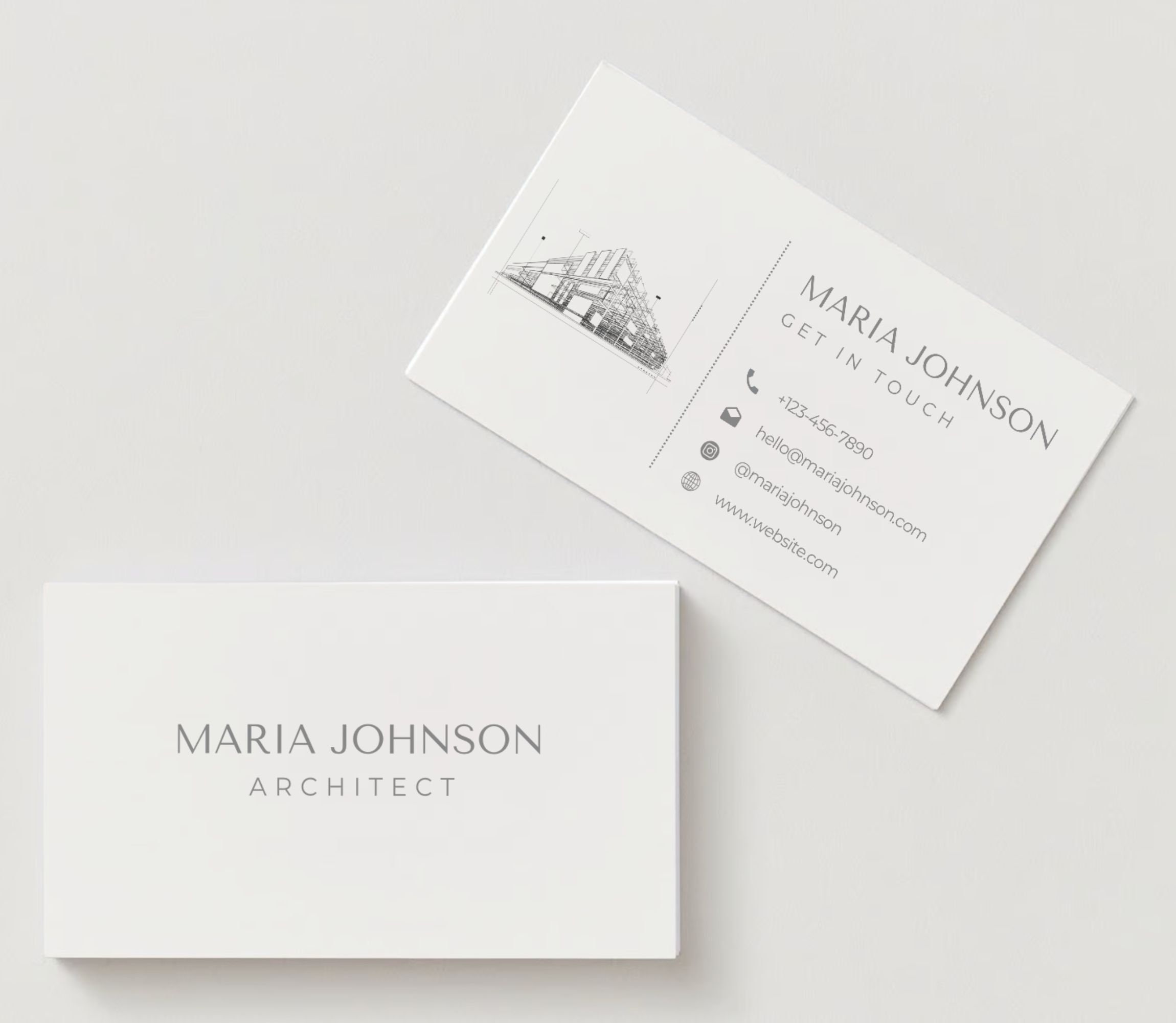 Architect Business Card Canva Template Architect Calling Card ...