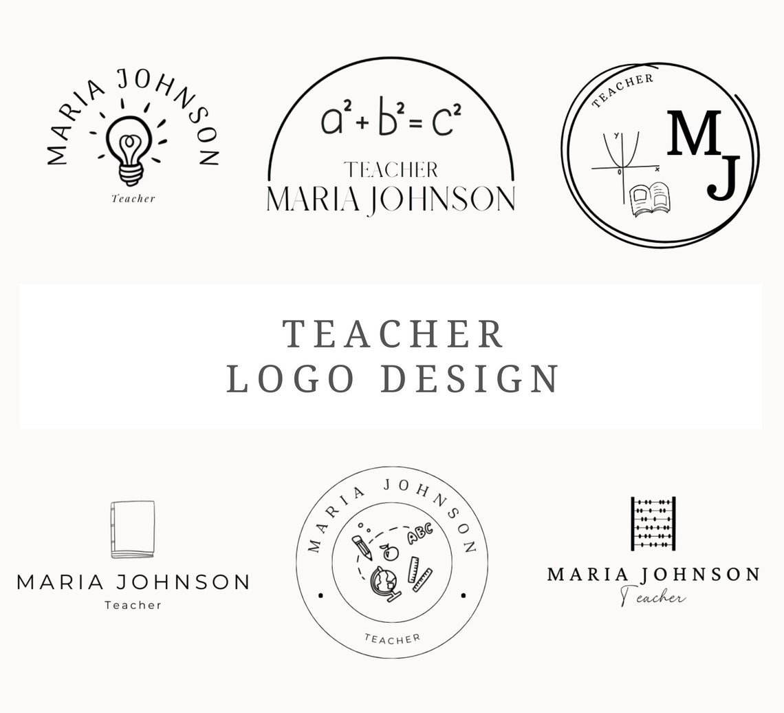 Teacher Logo Design Canva 6 Customizable Homeschooling Logos Tutor Logo ...