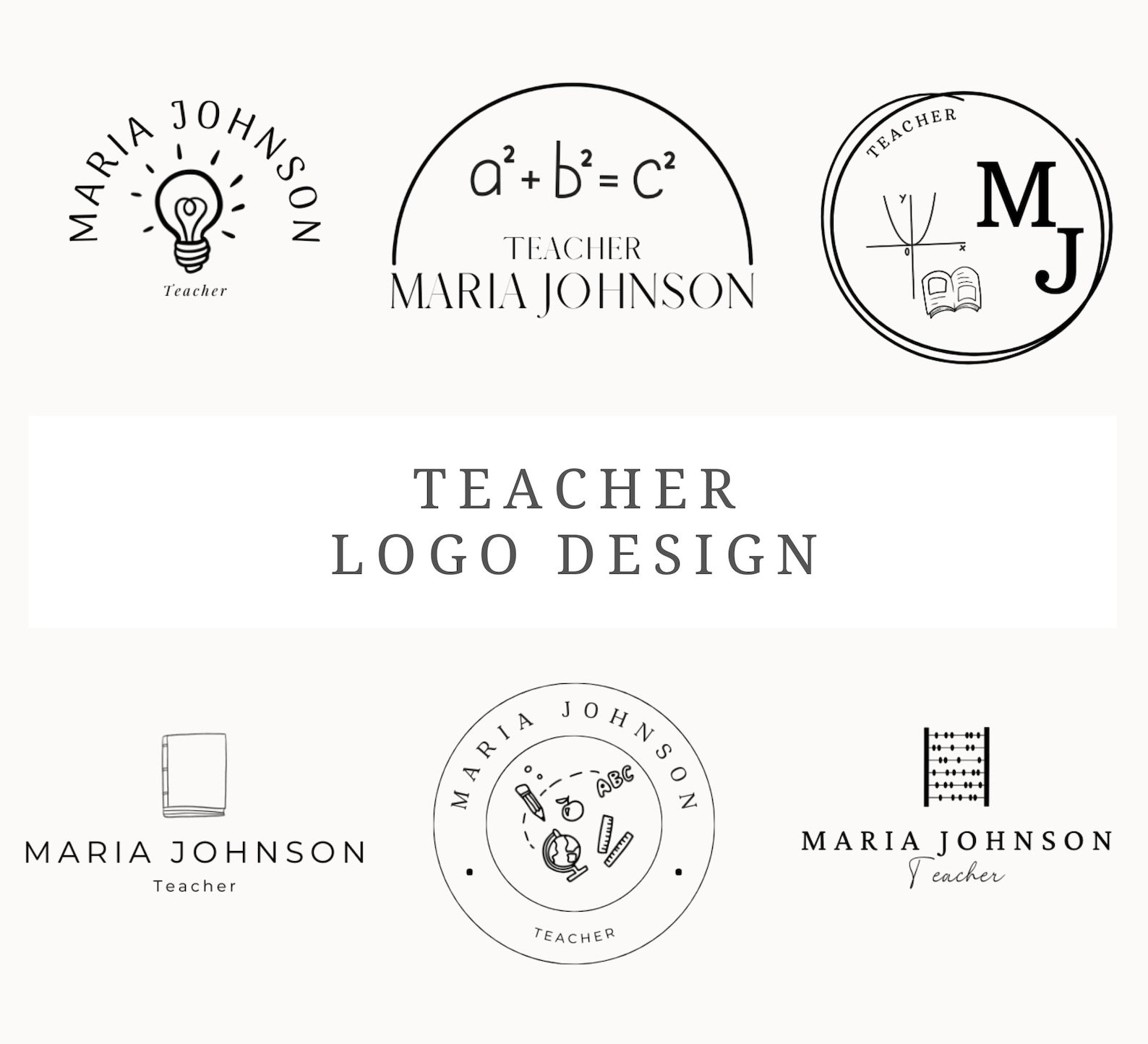 Teacher Logo Design Canva 6 Customizable Homeschooling Logos Tutor Logo ...