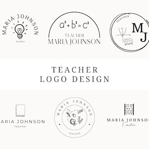 Teacher Logo Design Canva 6 Customizable Homeschooling Logos Tutor Logo ...