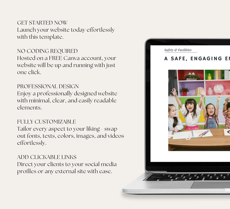 Daycare Canva Website Kids Website Template Home Day Care Business ...