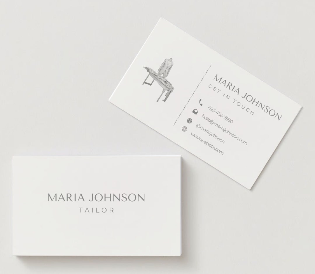 Tailor Business Card Template Tailor Calling Card Outfitter - Etsy