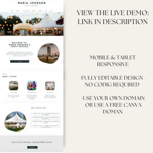 Party Rental Website Template, Event Design (canva) - Etsy