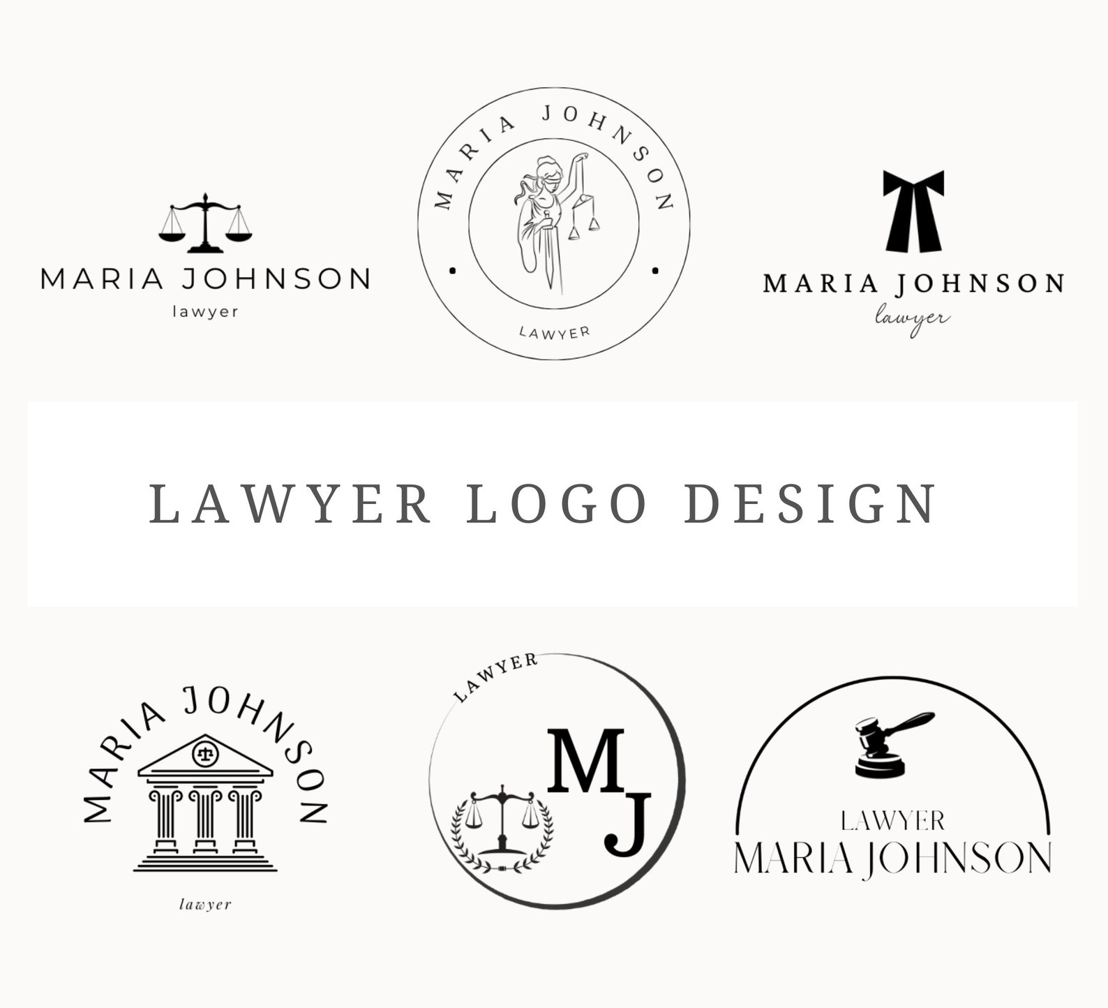 Lawyer Logo Design Canva 6 Customizable Lawyer Logos Attorney Logo ...