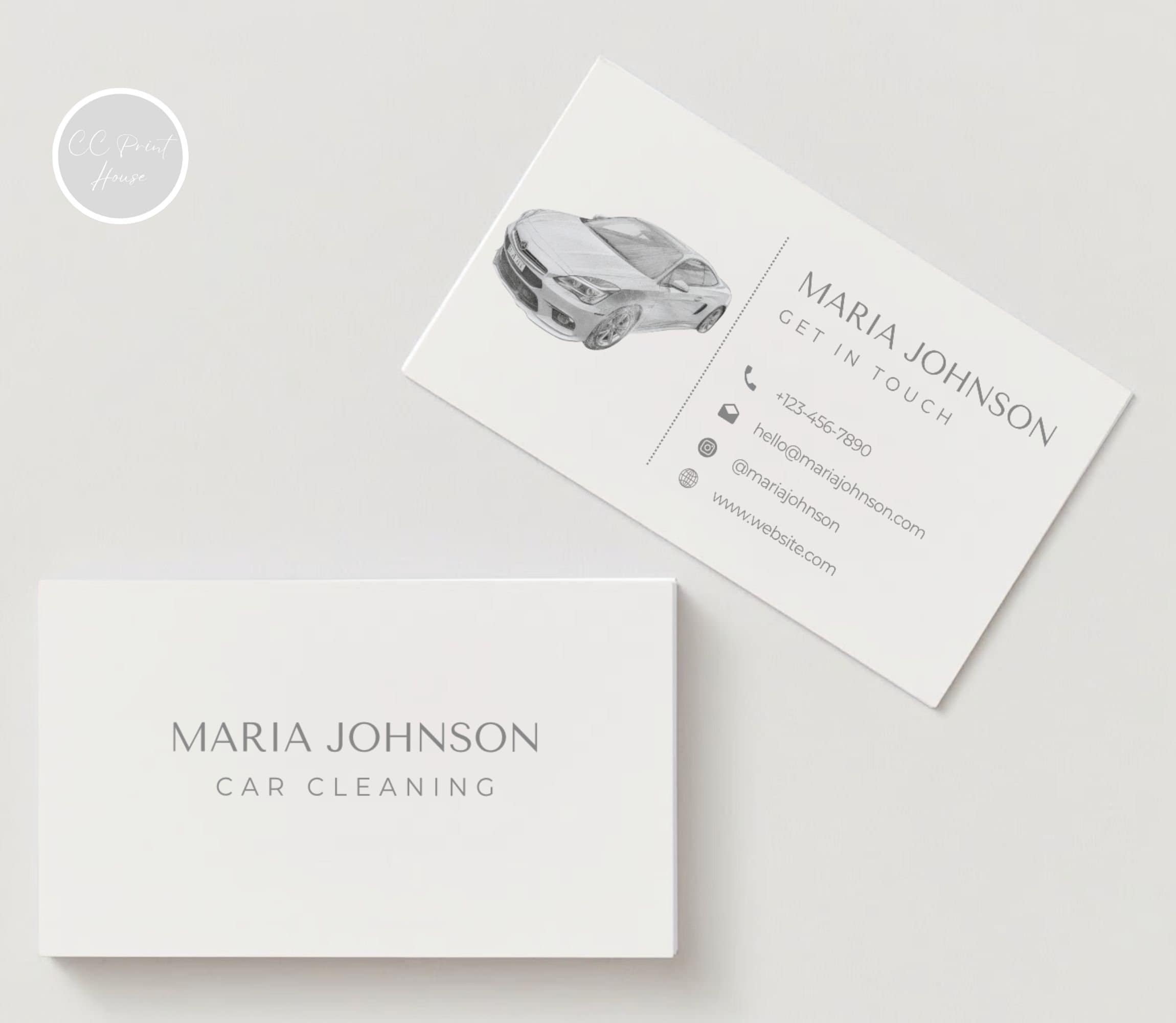 Car Business Card Template Car Cleaning Calling Card Car Seller ...