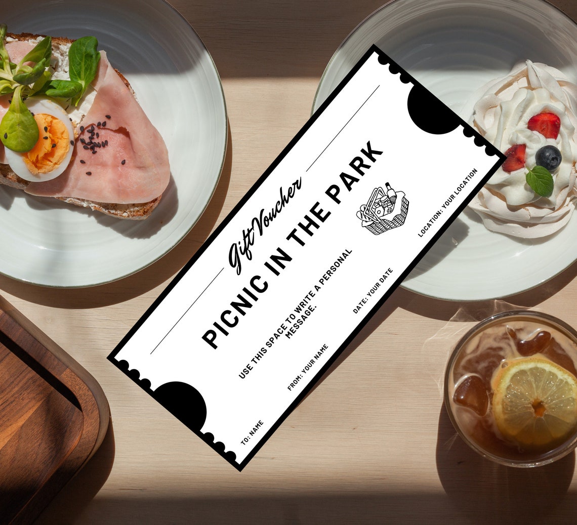 Picnic Coupon Editable Gift Picnic Date Coupon Template Canva Picnic ...