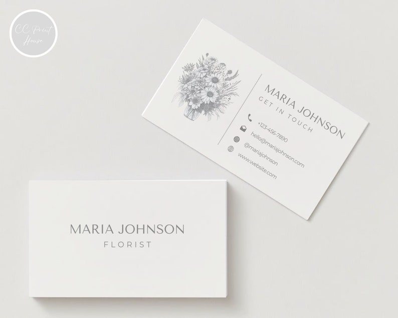 Florist Business Card Template Printable Business Card Template ...