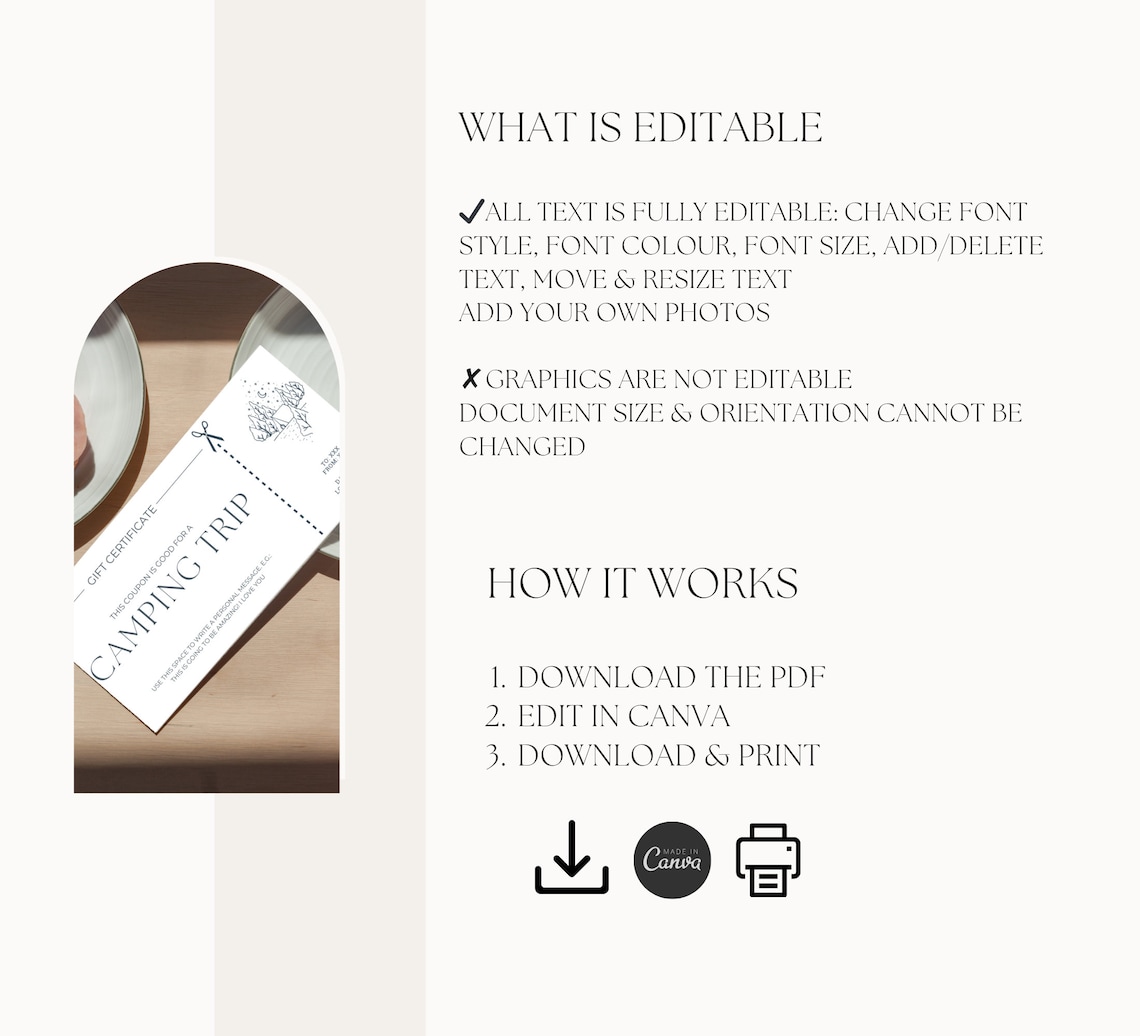 Breakfast in Bed Coupon Editable Gift Coupon Template Canva Voucher ...