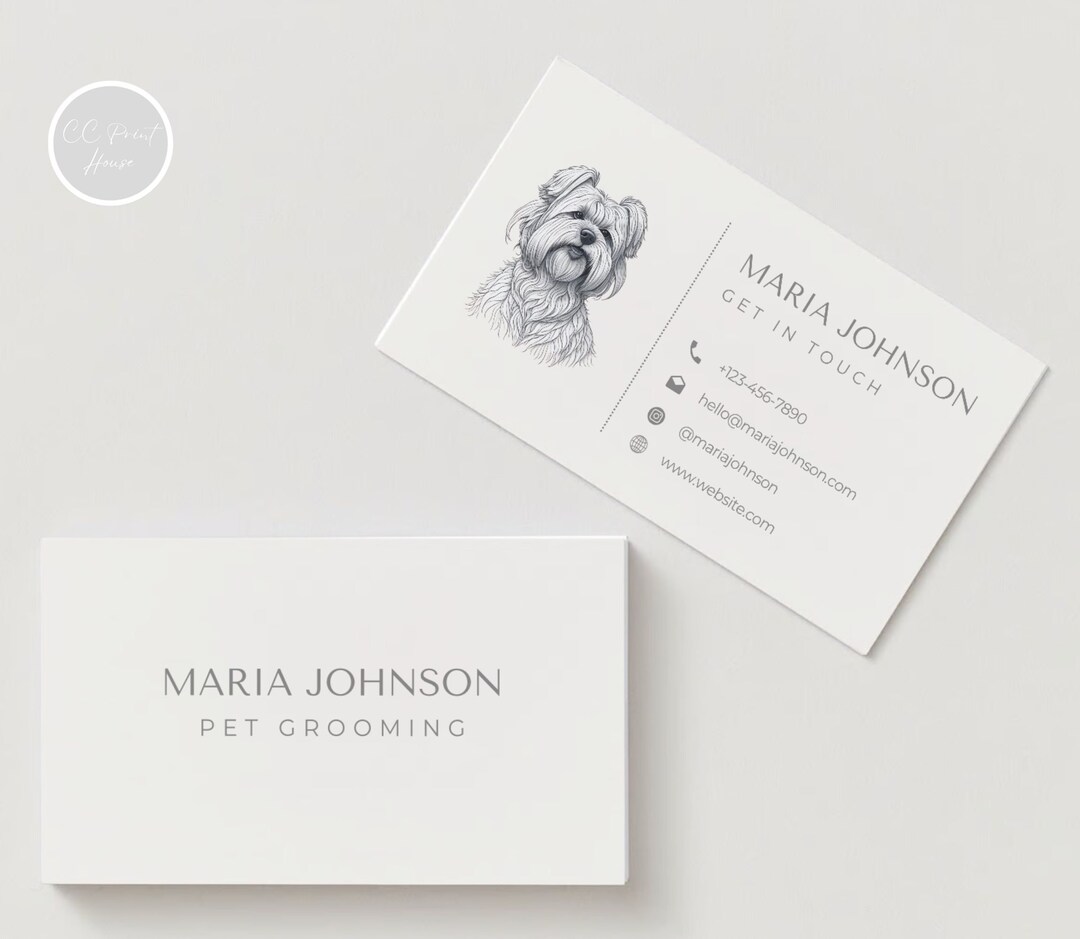 Pet Grooming Business Card Template Pet Groomer Calling Card Dog ...