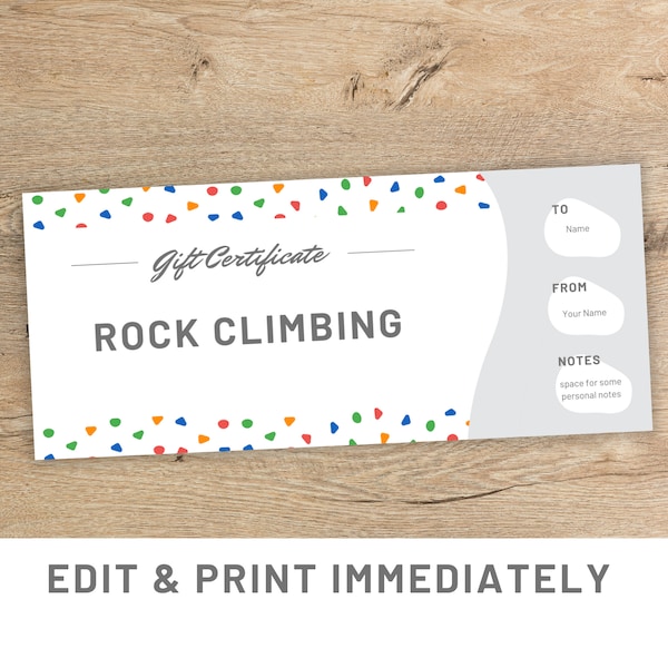 Rock Climbing Certificate - Etsy