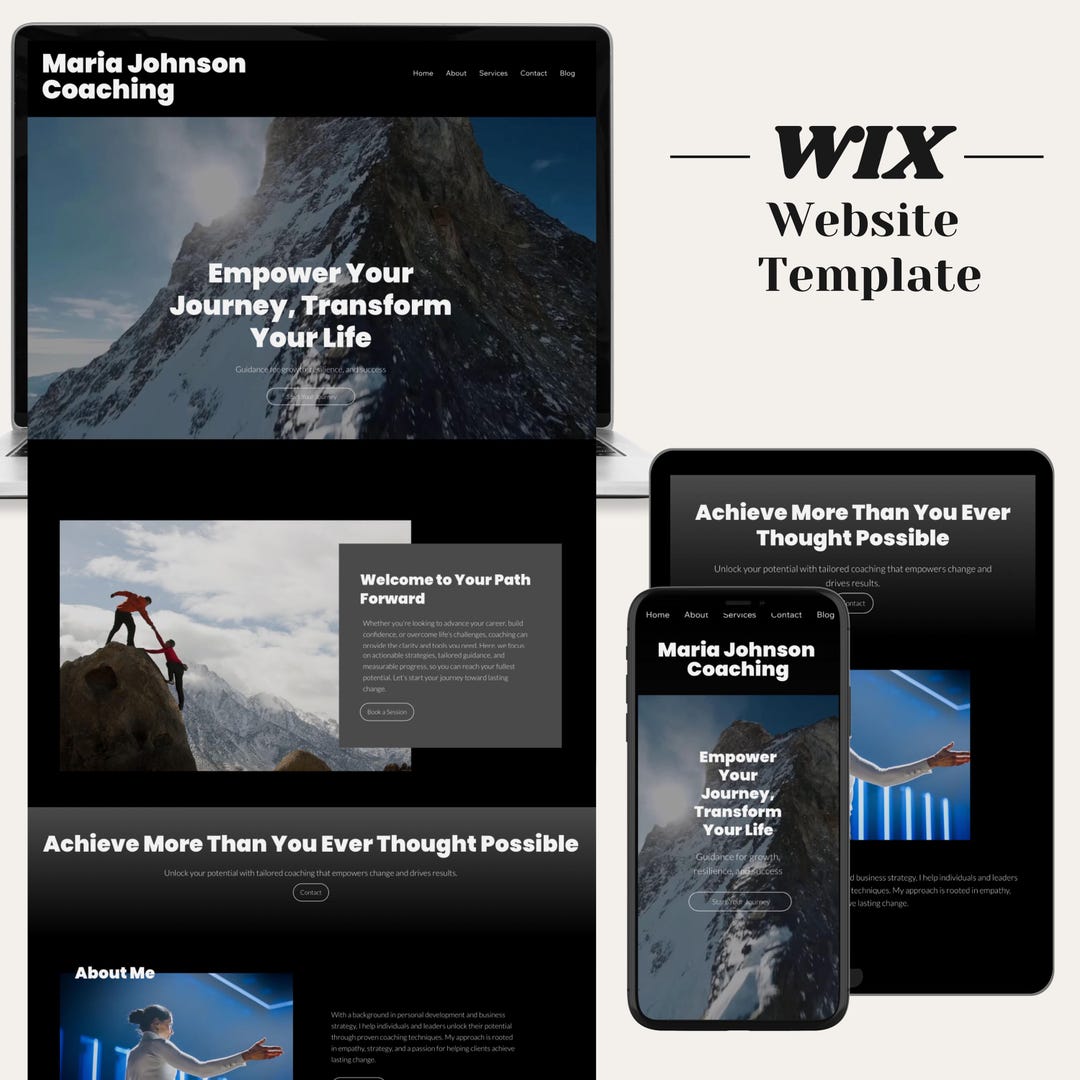 Coach Wix Website Template Coaching Wix Template Life Coach Web Design ...