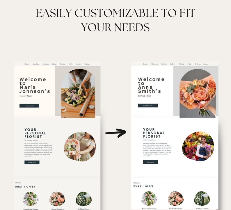 Florist Website Template | Canva Floral Shop Design (digital) - Etsy