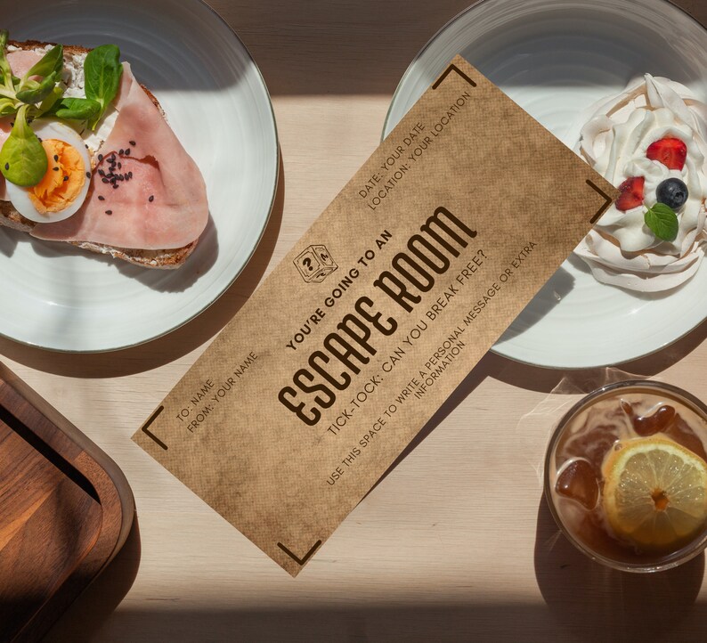 Escape Room Gift Ticket Template | Printable Canva Voucher - Etsy