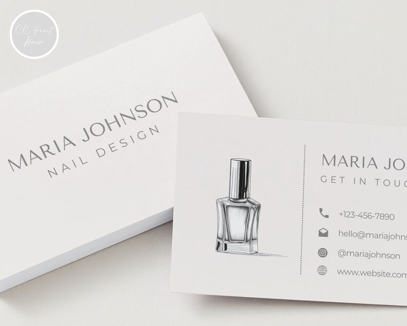 Nail Design Business Card Template Printable Business Card Template ...