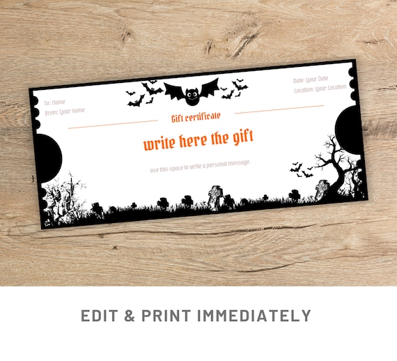 Halloween Gift Certificate Template
