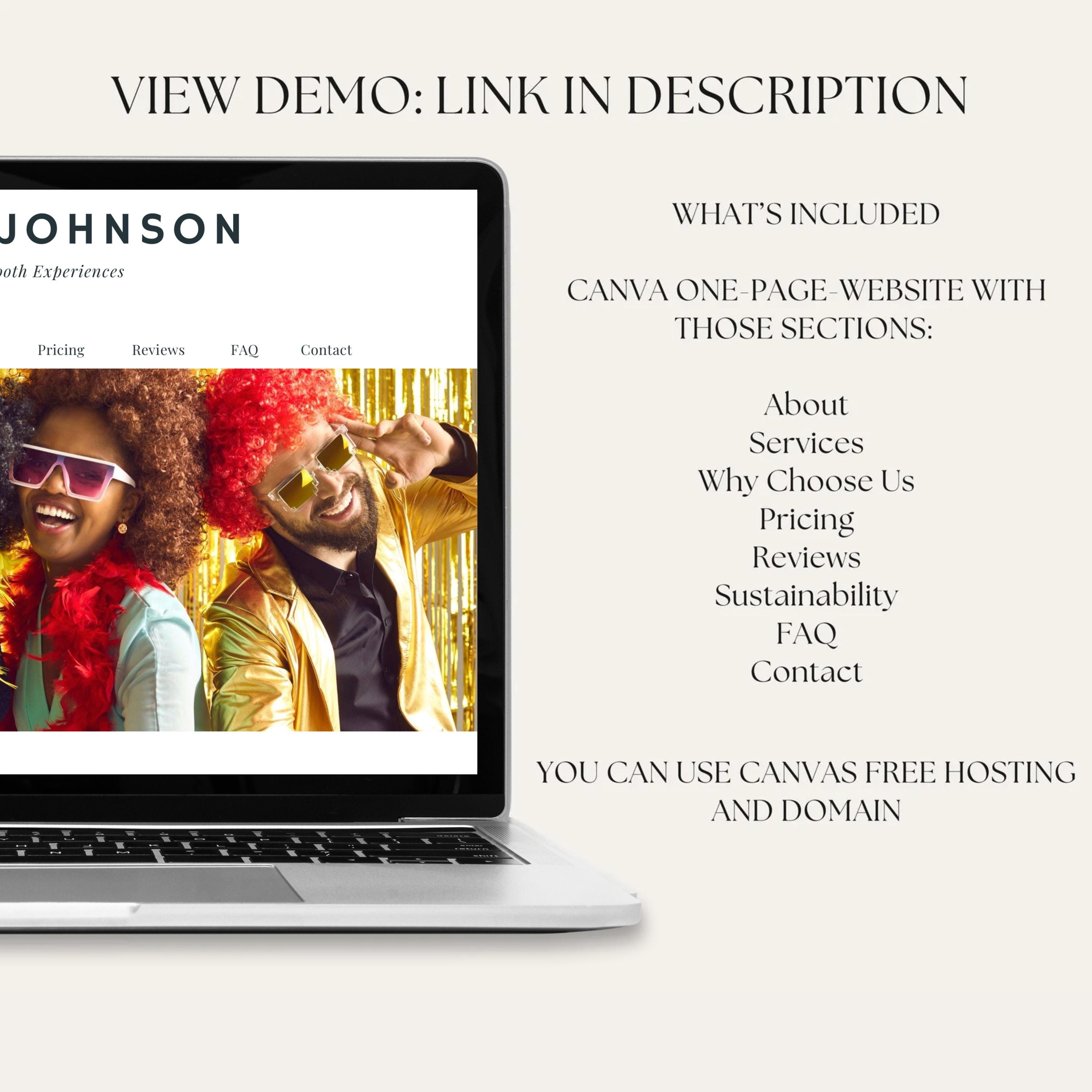 Photo Booth Website Template, Canva Landing Page (digital) - Etsy