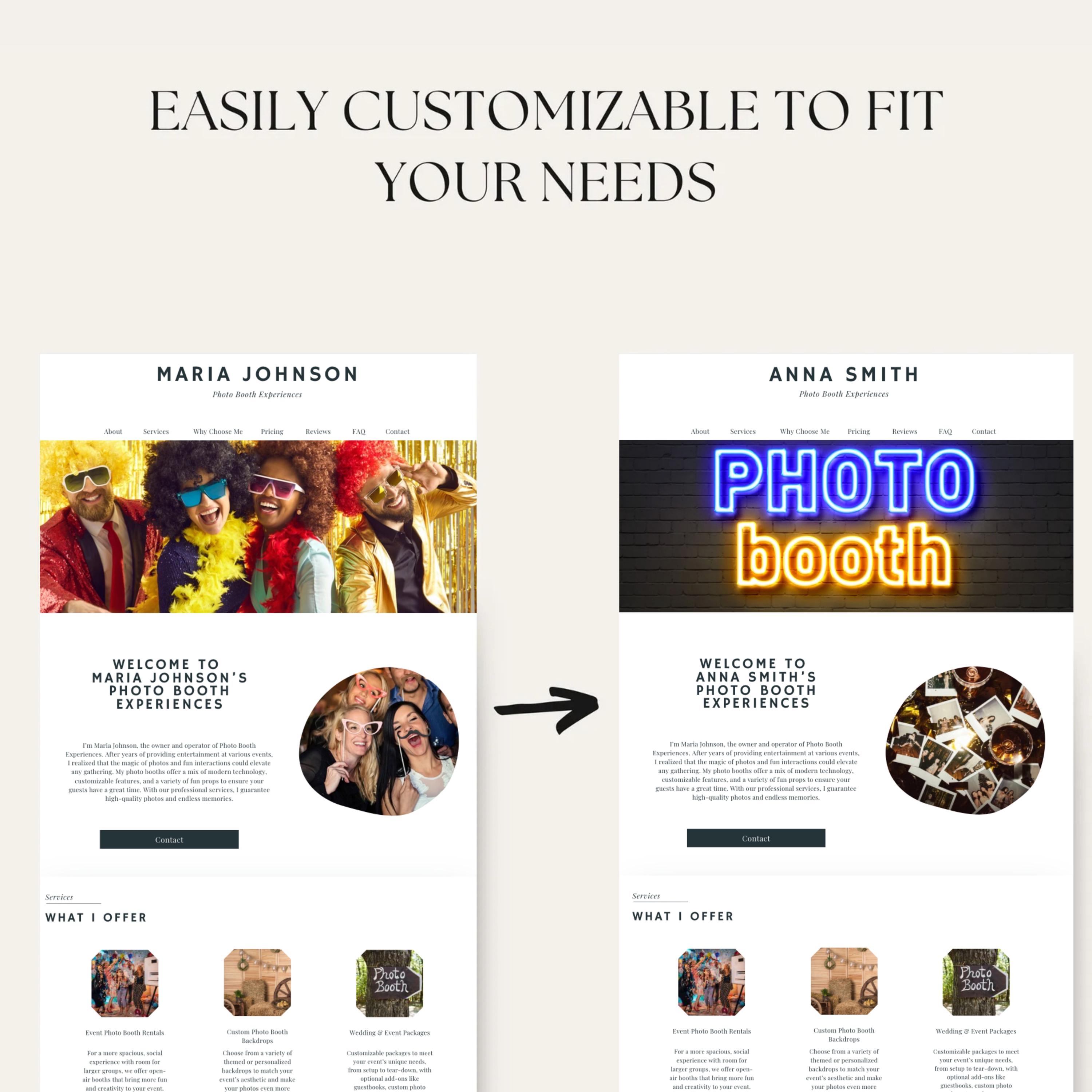 Photo Booth Website Template, Canva Landing Page (digital) - Etsy