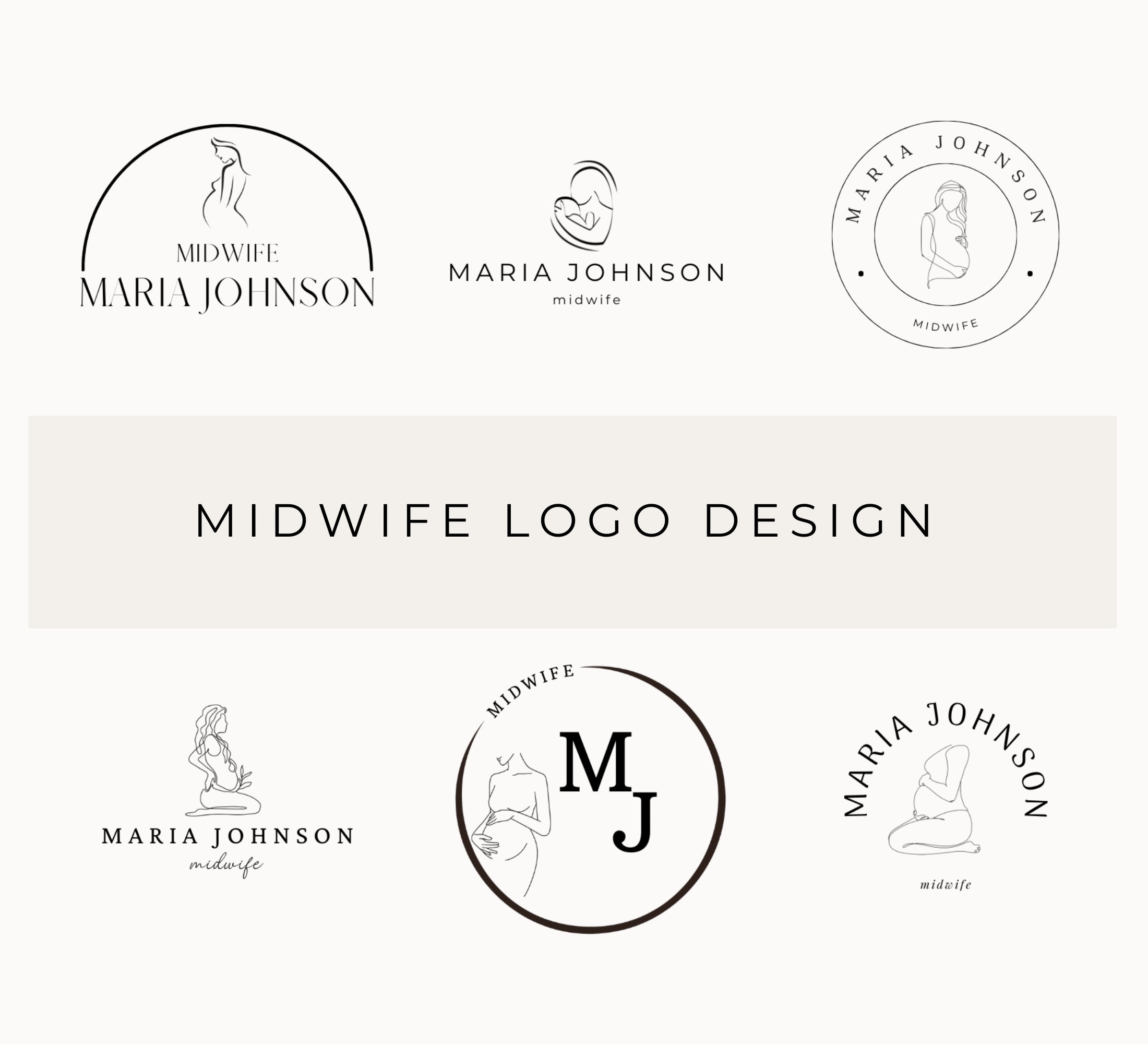 Midwife Logo Design, Customizable Watermark (canva Template) - Etsy